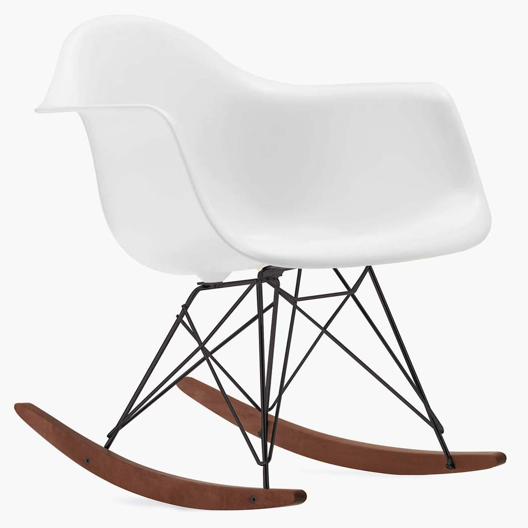 Herman Miller Eames Molded Plastic Armchair, Rocker Base - White Shell ...