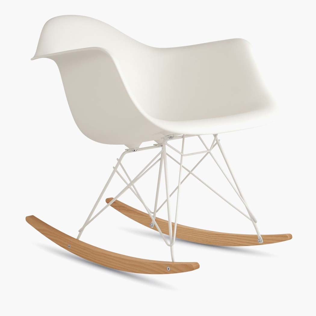 Herman Miller Eames Molded Plastic Armchair, Rocker Base - White Shell ...